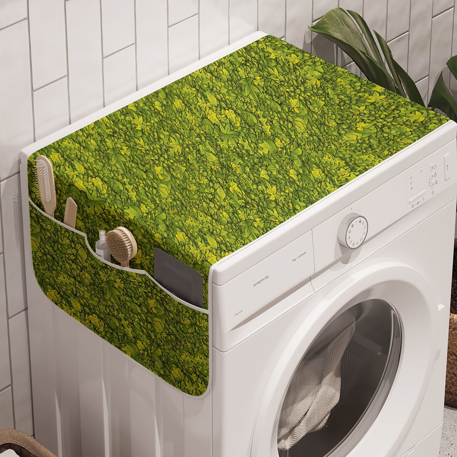 Nature Washing Machine Organizer, Forest Foliage Leaves Ecological ...