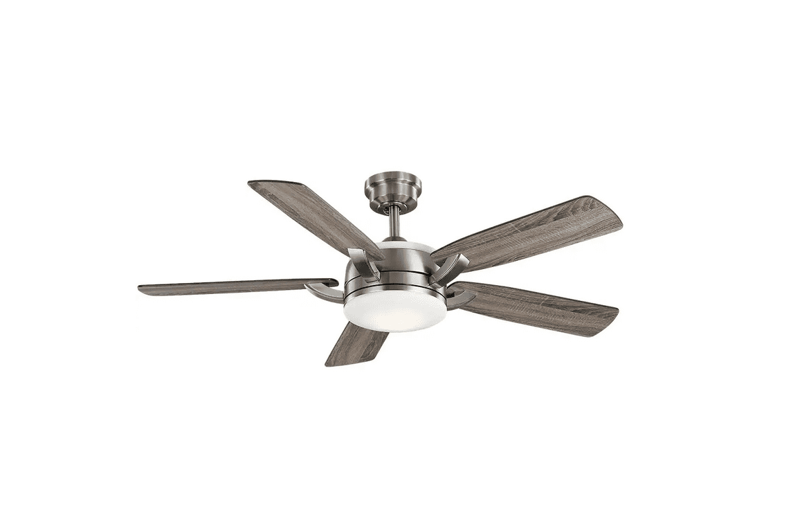 Colemont 52 in. Integrated LED Brushed Nickel Ceiling Fan with Light ...