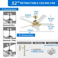 Dextrus 52in Ceiling Fan with Light, Reversible Motor, 6-Speed, 5 ...