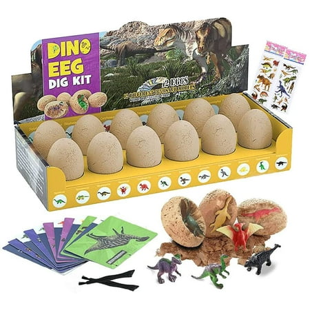 HTCM Dino Egg Dig Kit Dig and Discover 12 Unique Dinosaur Eggs Toys ...