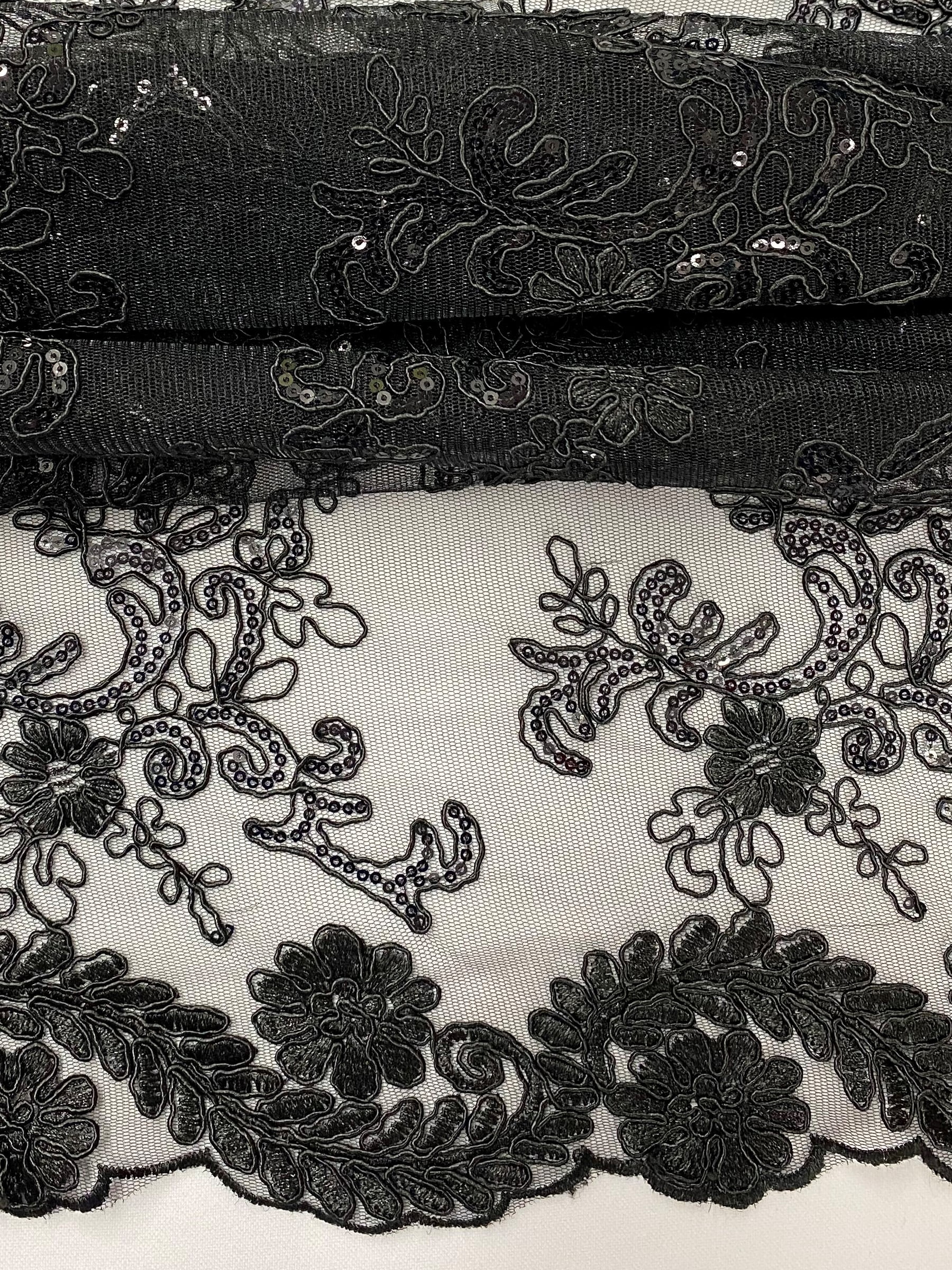 Beautiful Embroidered Lace w/Sequins, By the Yard from Sal Tex Fabrics ...
