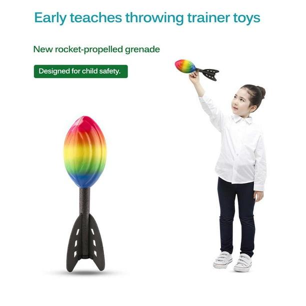Missile Darts Handheld Kinetic Foaming Rocket Hand Playing Rainbow ...