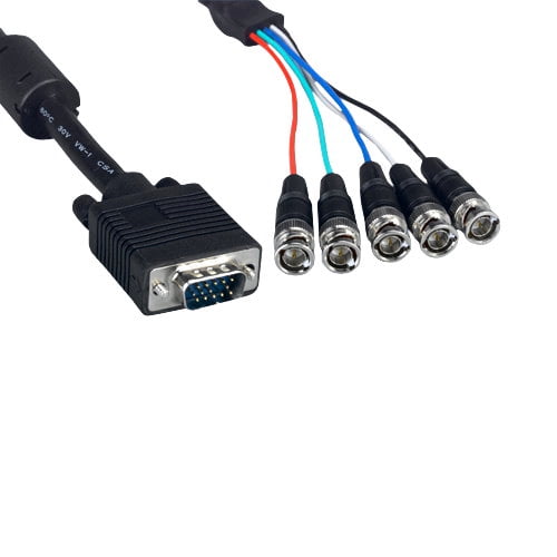 Kentek 6 Feet FT VGA HD15 to 5-BNC RGBHV video monitor cable 28 AWG ...