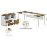 Tribesigns L Shaped Executive Desk with File Drawer Cabinet and Storage ...
