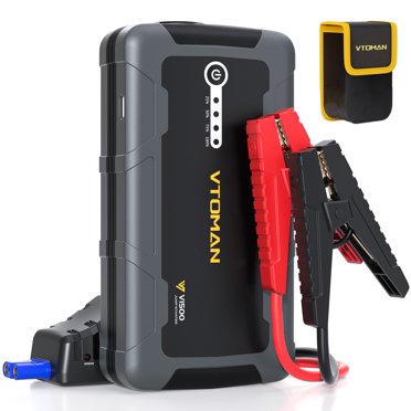 Car Jump Starter, 1500A Peak 10000mAh 12V Portable Battery Jump Starter with LED Light, Suitable ...