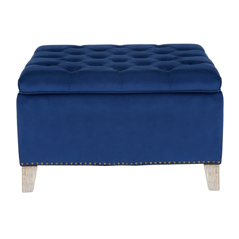 Royal blue tufted ottoman store