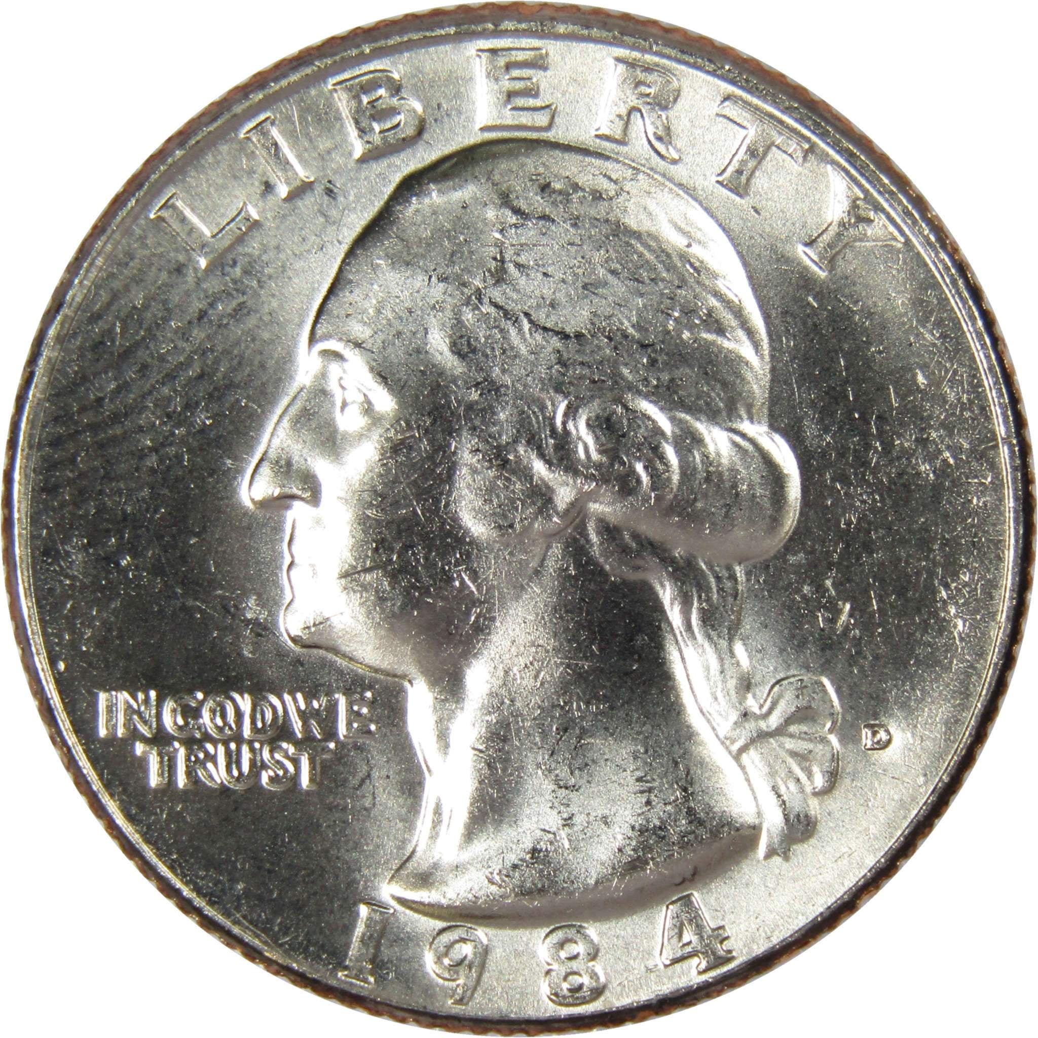 1984 D Washington Quarter BU Uncirculated Mint State 25c US Coin ...