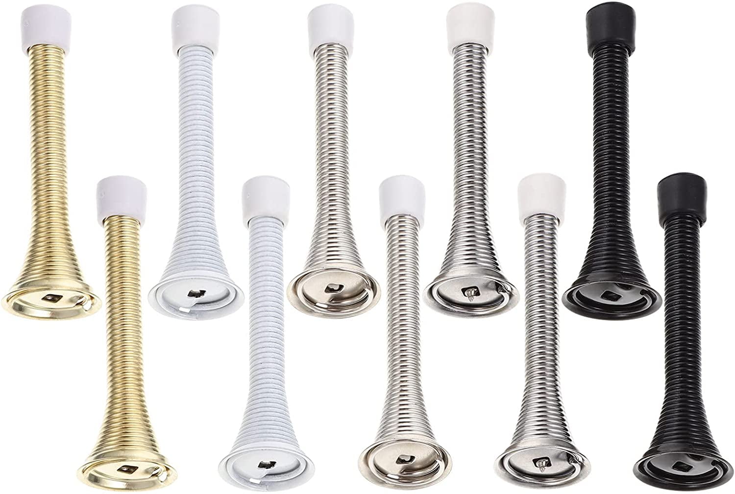 10Pcs Spring Door Stopper Heavy Duty Hotel Door Stopper Bar with White ...