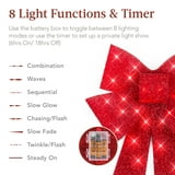 Best Choice Pre-Lit Christmas Bows Set of 3, Outdoor LED Decor w/ 8 ...