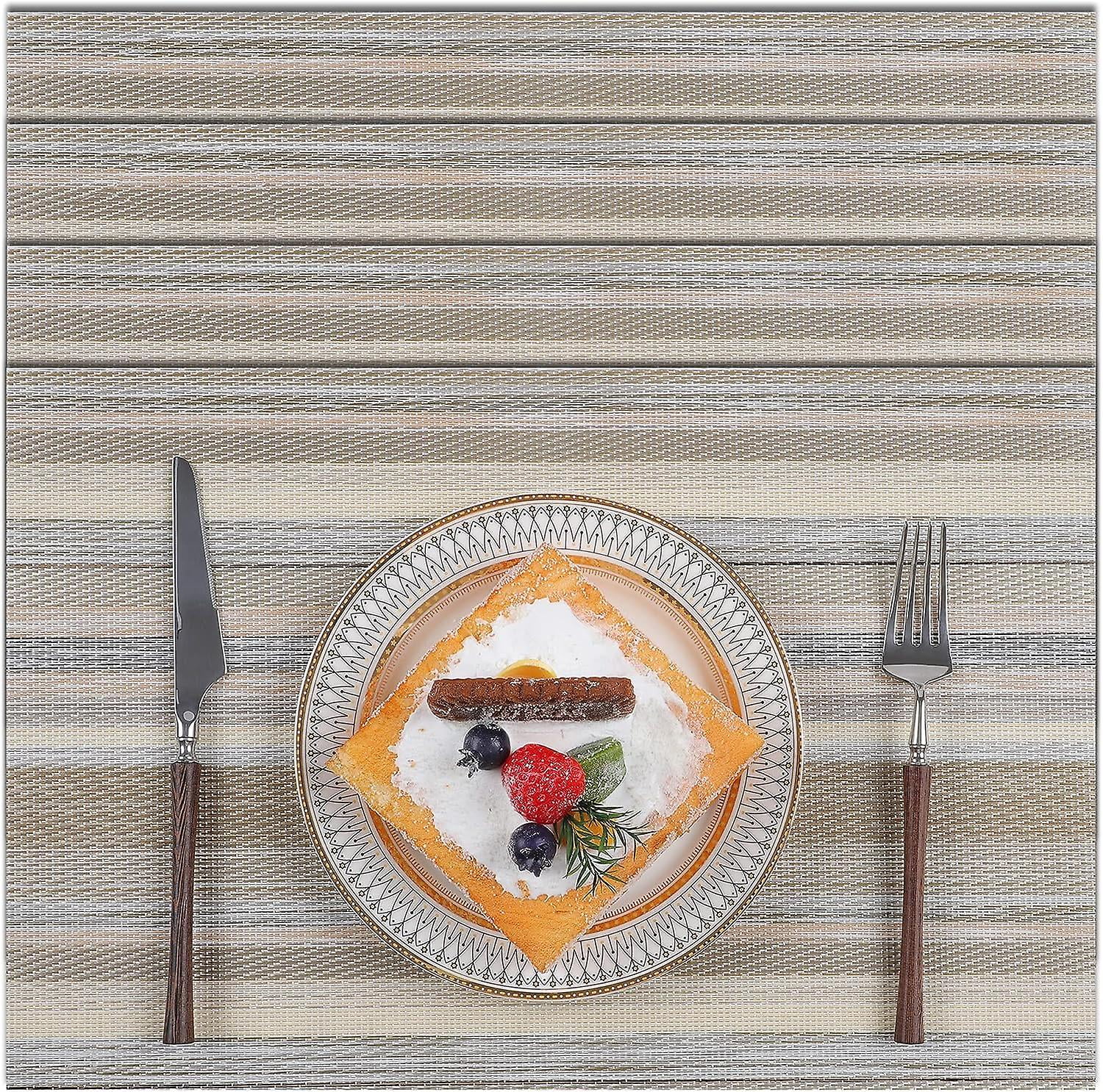 Juego de 4 tapetes para mesa de comedor YONGSHENG color beige mezclado ...