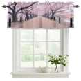 Cherry Blossom Path 2 Panels Kitchen Valance, Spring Dreamy Pink Flower ...