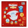 Huggies Plus Diapers, Size 2, 12-18 lbs, 174 Count with Leak Lock and Wetness Indicator ...