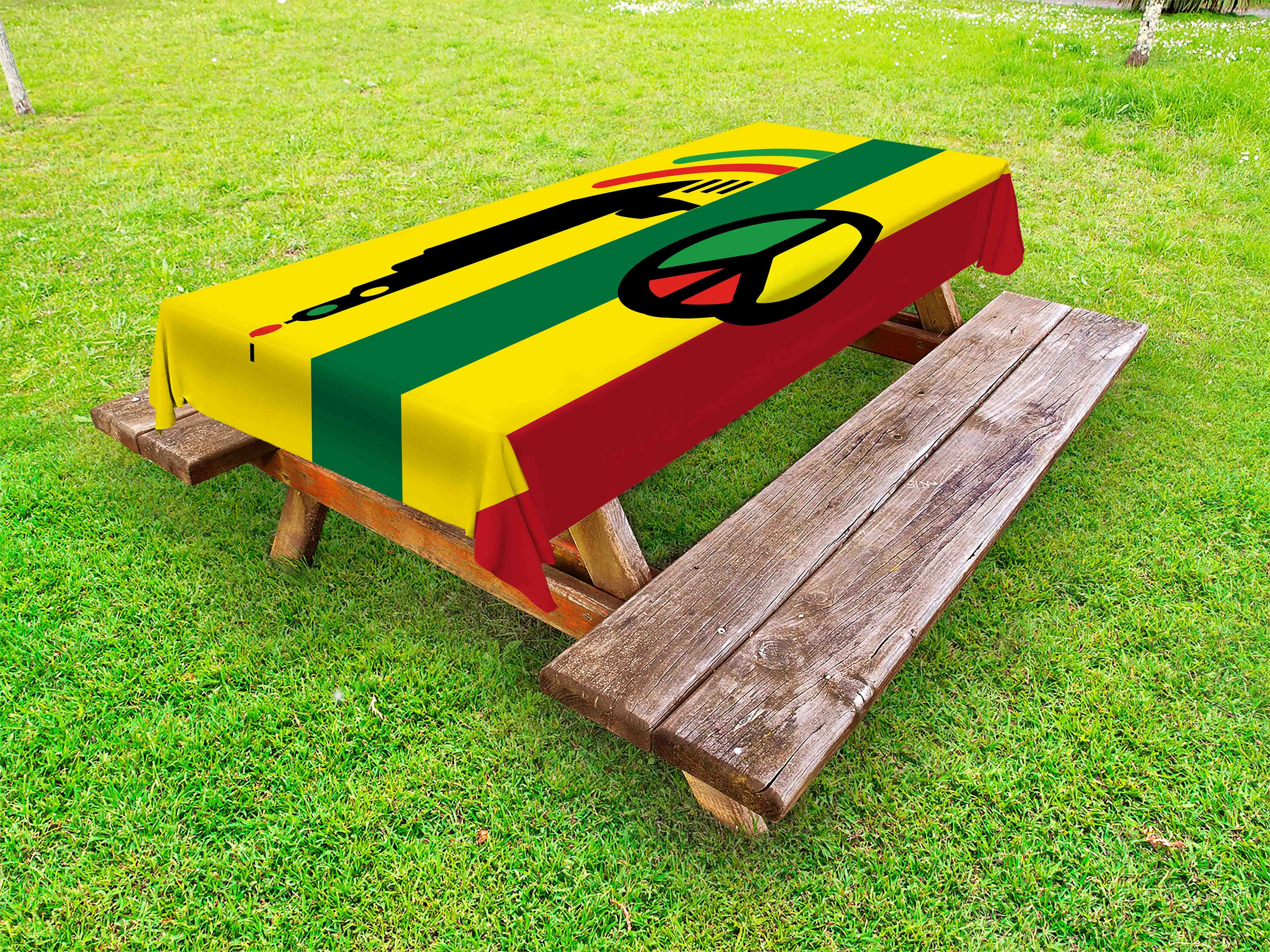 Rasta Outdoor Tablecloth, Iconic Barret Reggae and Jamaican Music ...