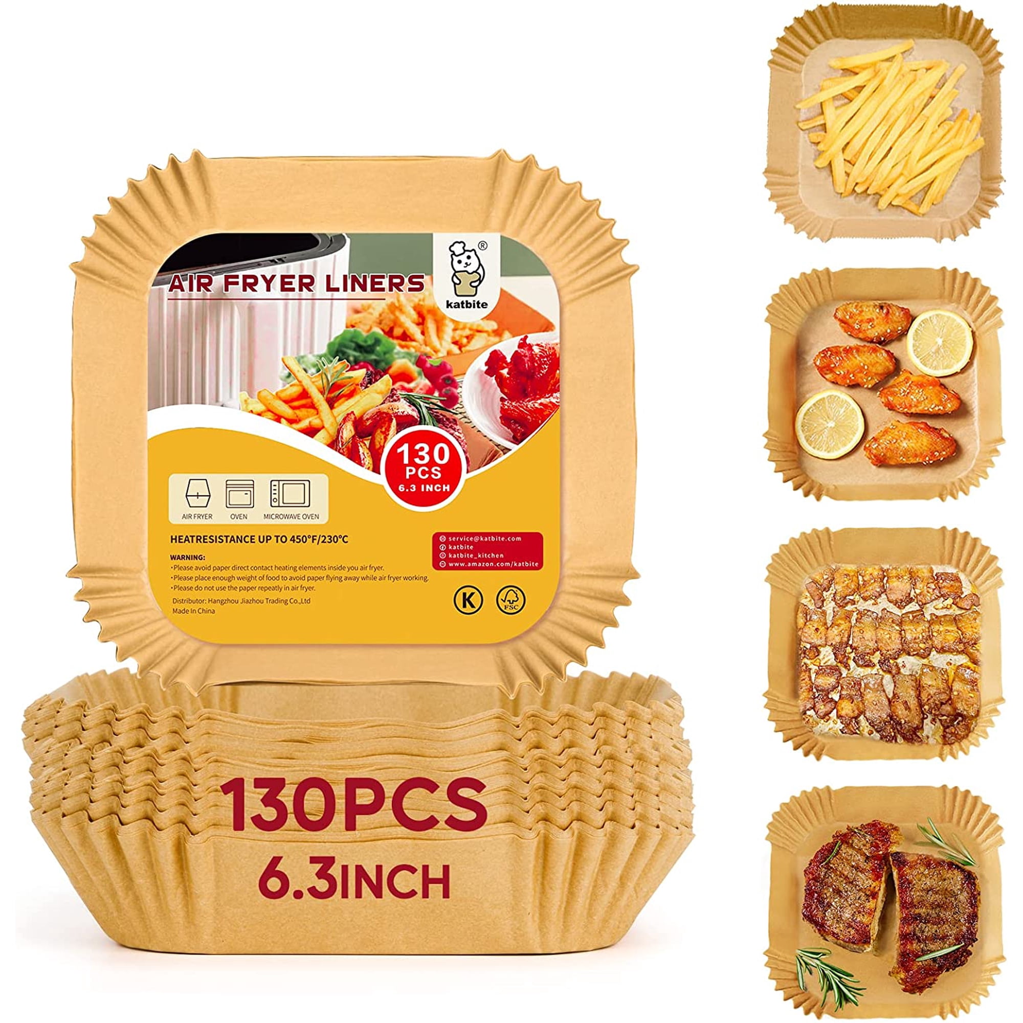 Click here for Katbite 6.3 Inch 130pcs Square Disposable Air Frye... prices