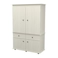 Free Shipping! Inval 2-Drawer 4-Shelf Hanging Rod Armoire, Washed Oak ...