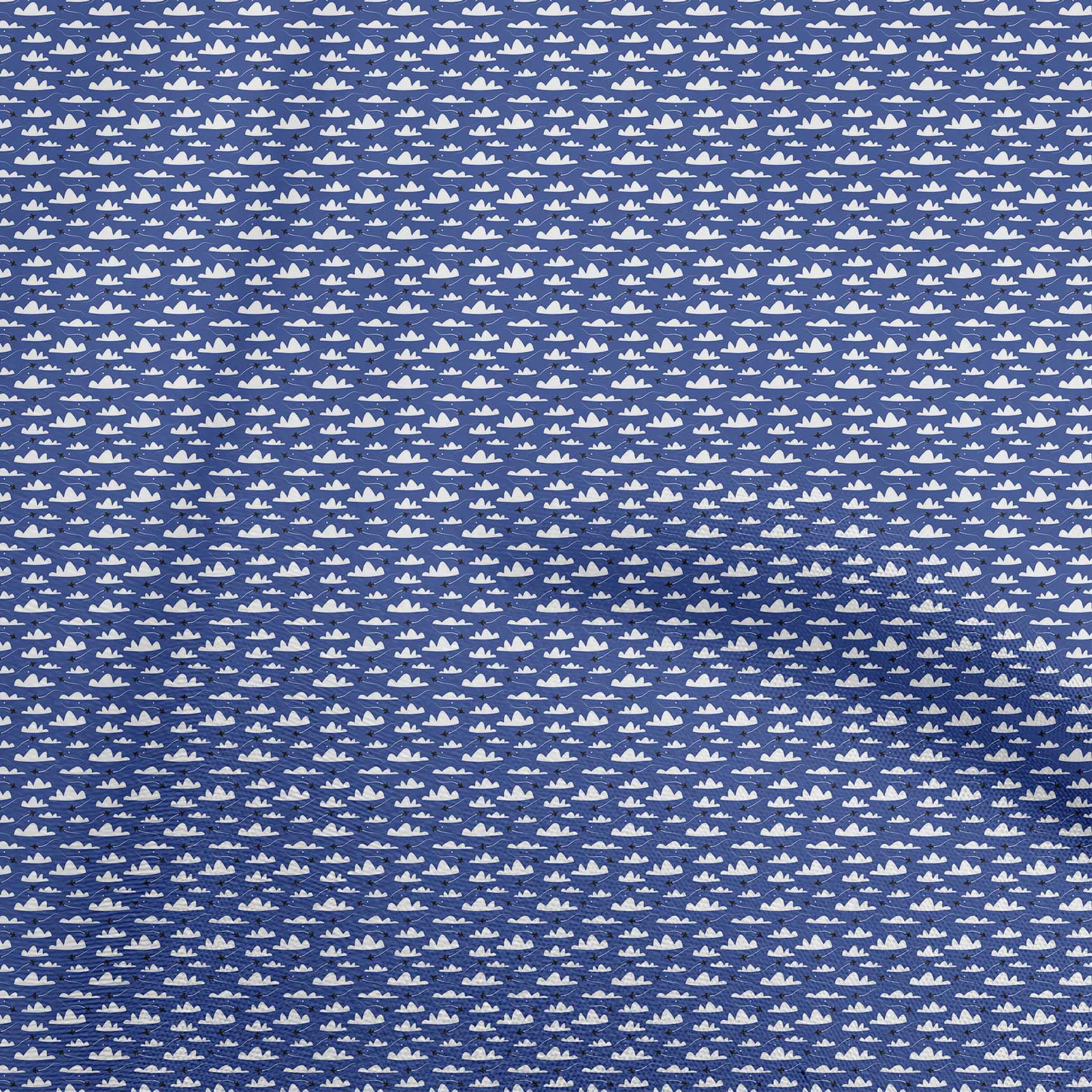 oneOone Viscose Chiffon Medium Blue Fabric Airplane Diy Clothing ...
