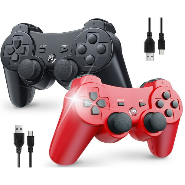 2 Pack Controllers for PS3 ,Wireless Playstation 3 Gaming Controller with Double Shock & Motion ...