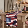 American Flag Burlap Cotton Table Runner 18x72 Inches Long, Palm Tree ...
