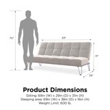 Novogratz Elle Futon, Convertible Sofa Bed and Couch, Gray Velvet ...