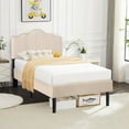 VECELO 2-Piece Twin Platform Bed Frame with Adjustable Headboard, No ...