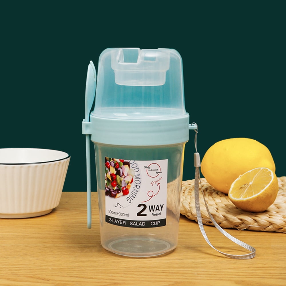 800ml Fruit and Vegetable Salad Cups Keep Fit Salad Container with Fork ...