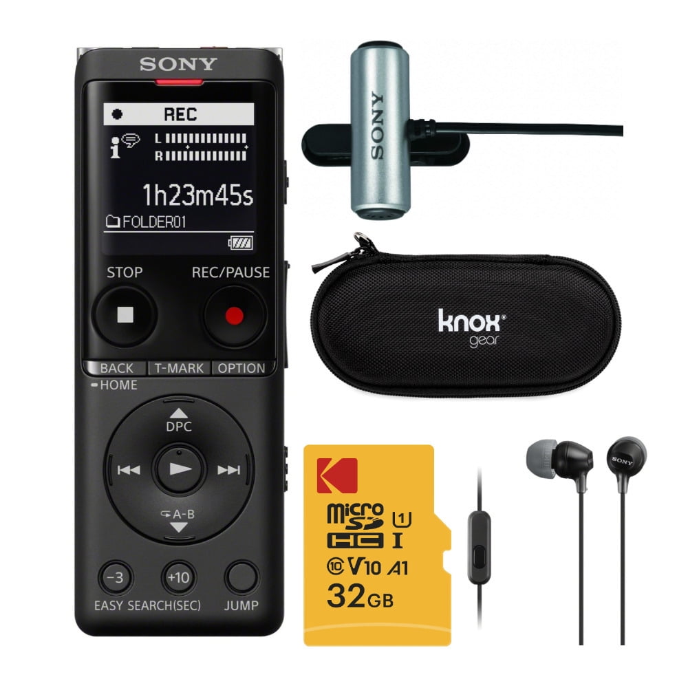 Sony ICDUX570BLK Slim Design Digital Voice Recorder (Black) Bundle ...