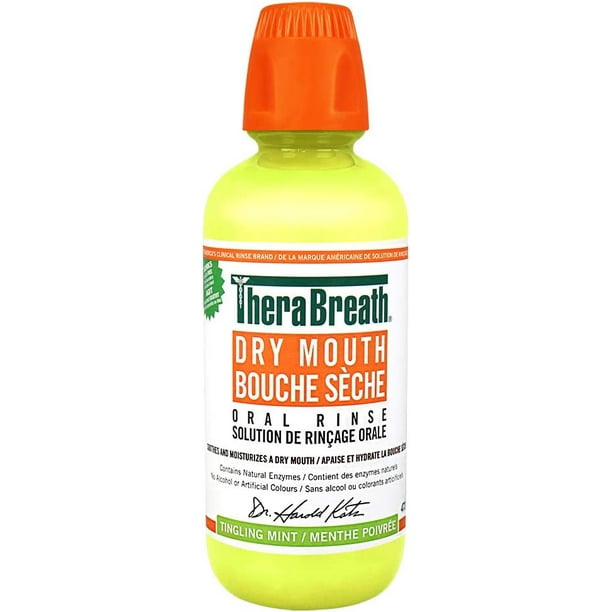 TheraBreath Dry Mouth Oral Rinse - Tingling Mint | Supports & Enhances ...