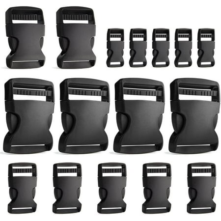HTWW 16 Pieces 4 Szies Buckle Adjustable Buckles Plastic Side Release ...