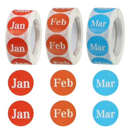 Round Month Labels 1 Inch 3 Roll DIY Color Coding Circle Stickers 1 to ...