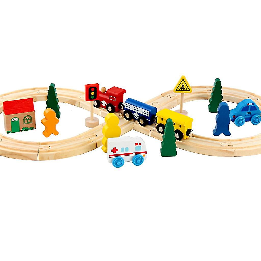 Tren ferroviario de madera, locomotora eléctrica remota, tren educativo ...