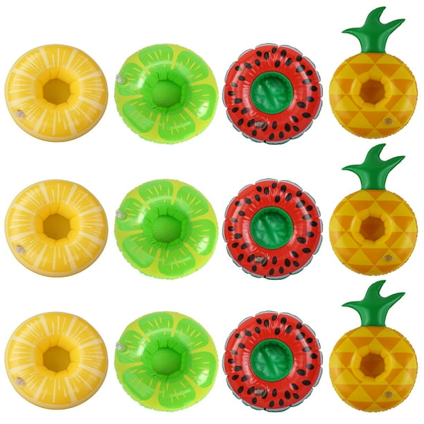 12pcs Inflatable Fruit Shape Drink Holder Drink Pool Floats Cup Holders ...