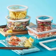 Pyrex Ultimate OV-7201 Round White Silicone and Glass No Leak Storage ...