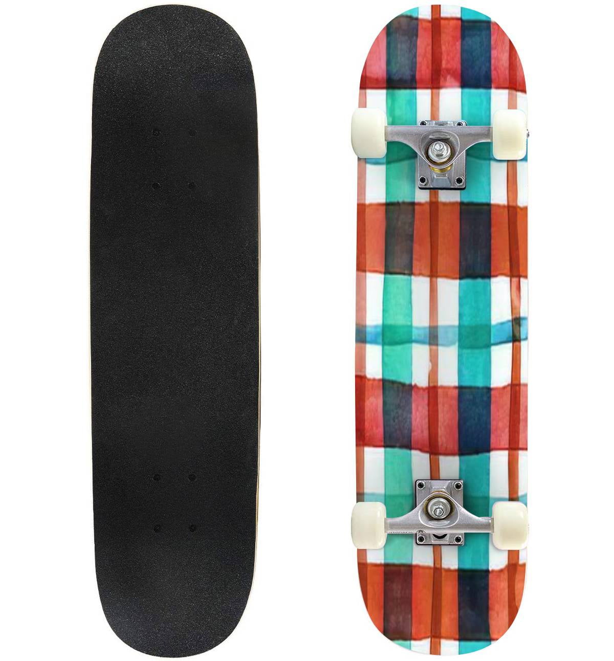 Watercolor hand painted brush strokes bright colorful checkered Outdoor ...