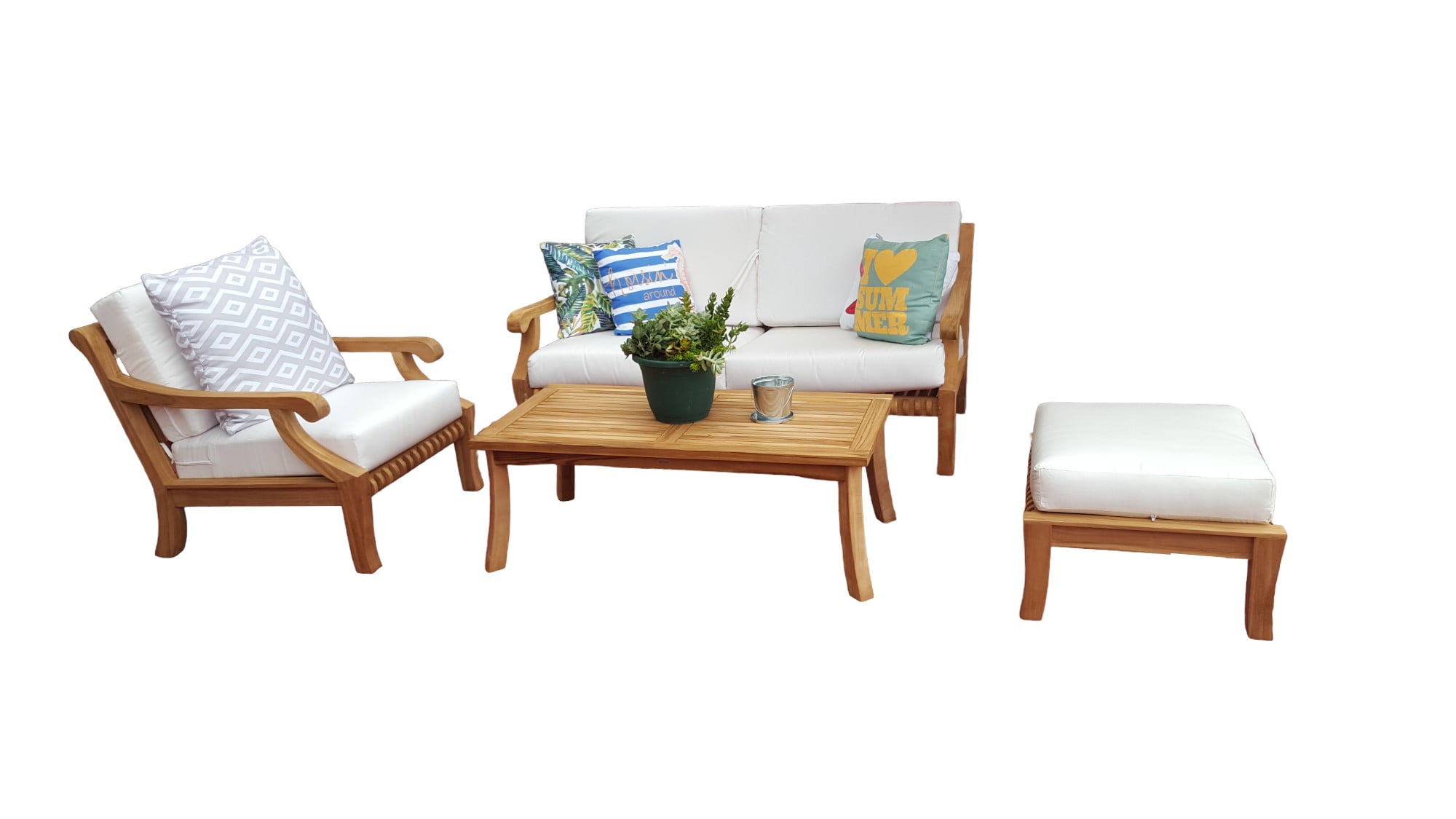 Giva 4 Pc Sofa Set: Sofa, Lounge Chair, Ottoman & Coffee Table With ...