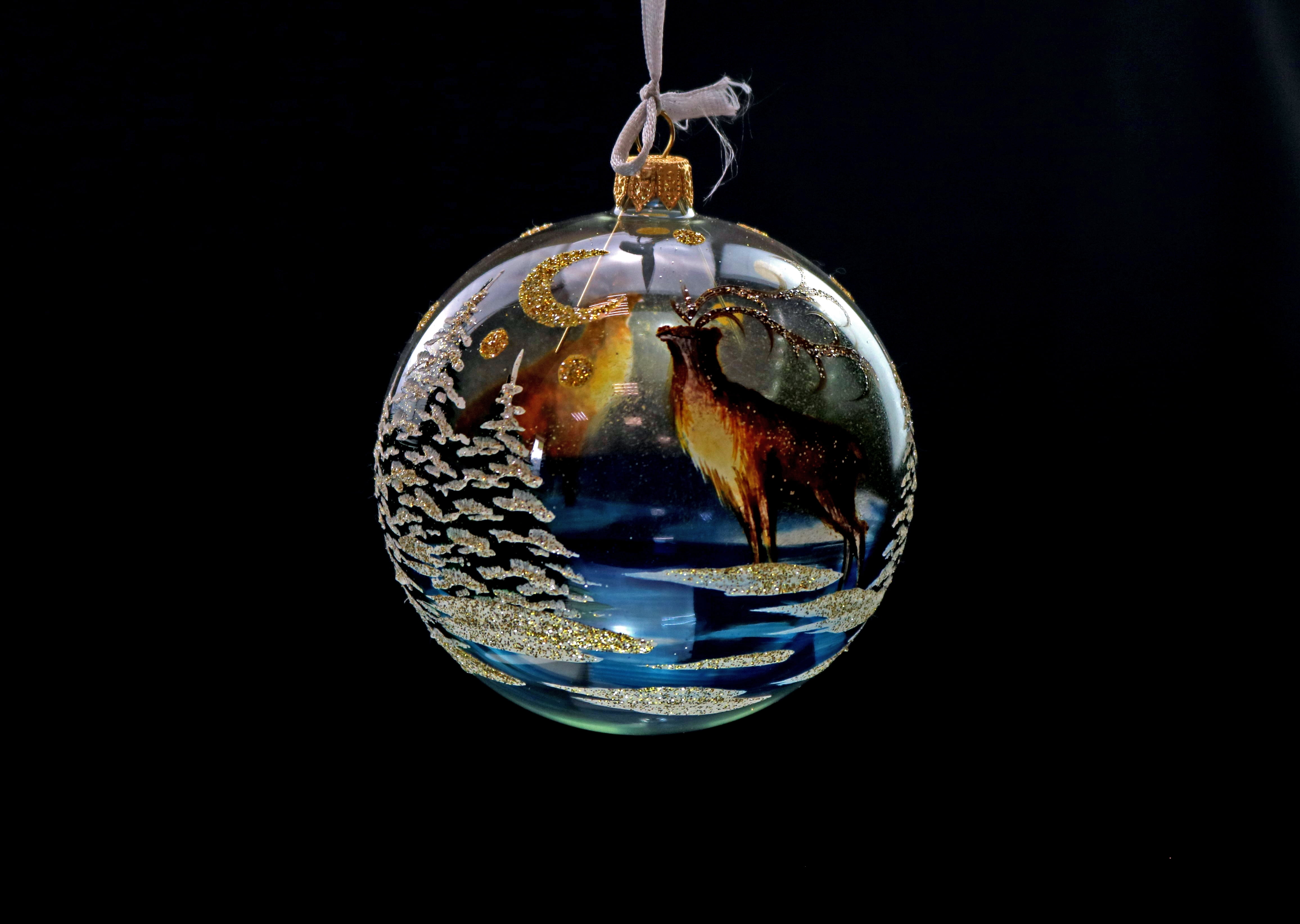 Victoria Bella 4-inch Hand-Painted Glass Transparent Patterned ...