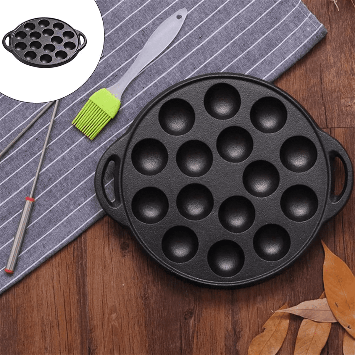 Click here for Unbranded 15 Holes Cast Iron Takoyaki Pan Octopuse... prices