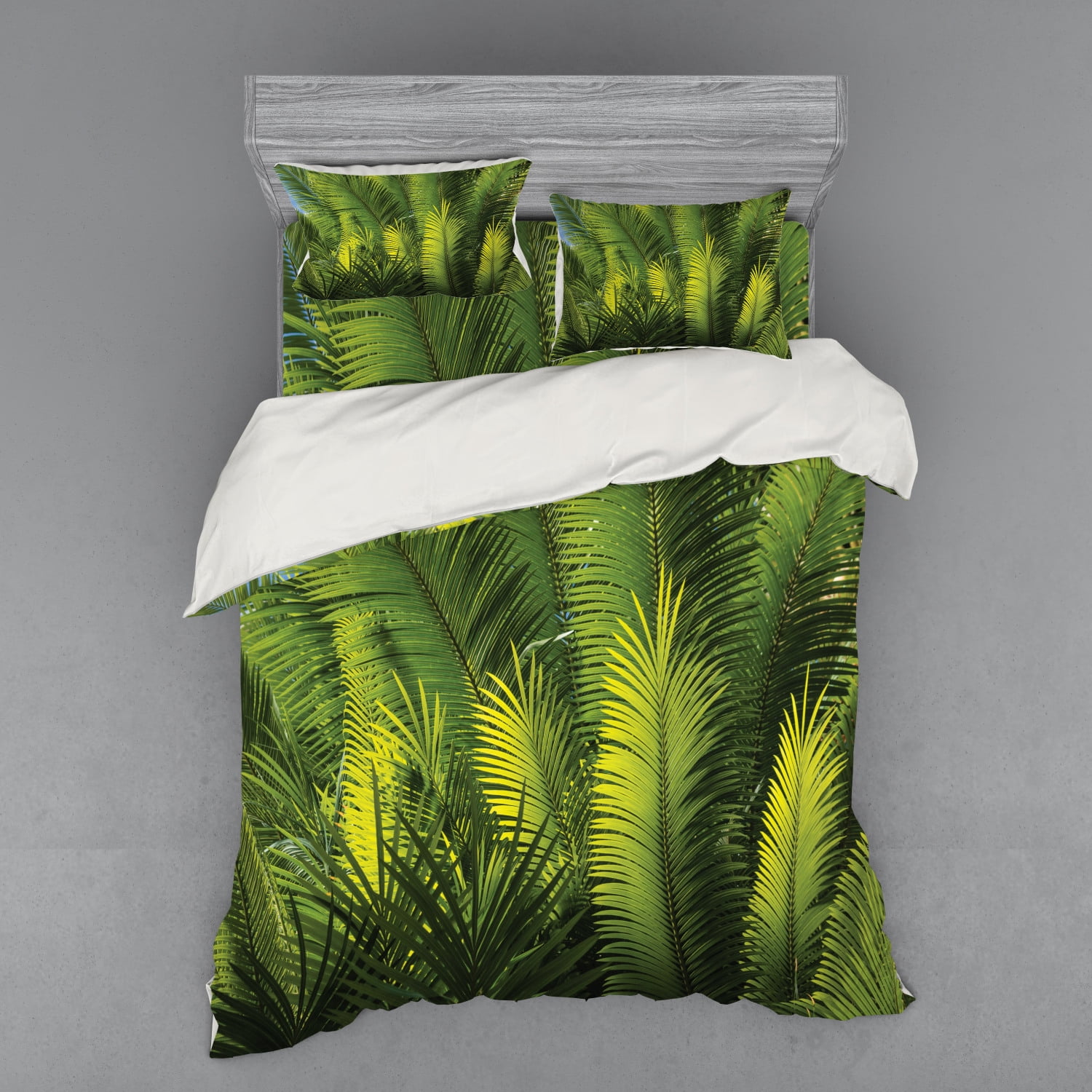 Ambesonne Tropical Bedding Set 4 Pcs, Palm Trees Exotic, Queen, Green ...