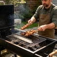 2Pcs Stainless Steel Bbq Skewer Rack With Notched 9 Slots Stackable ...
