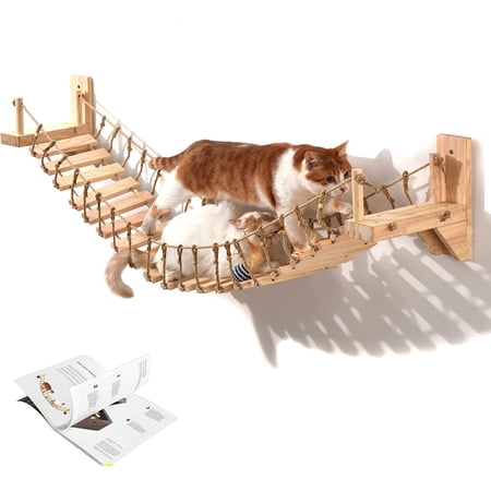Cat Wall Shelves, Cat Bridge, Wood Cat Wall Furniture Cat Climbing ...
