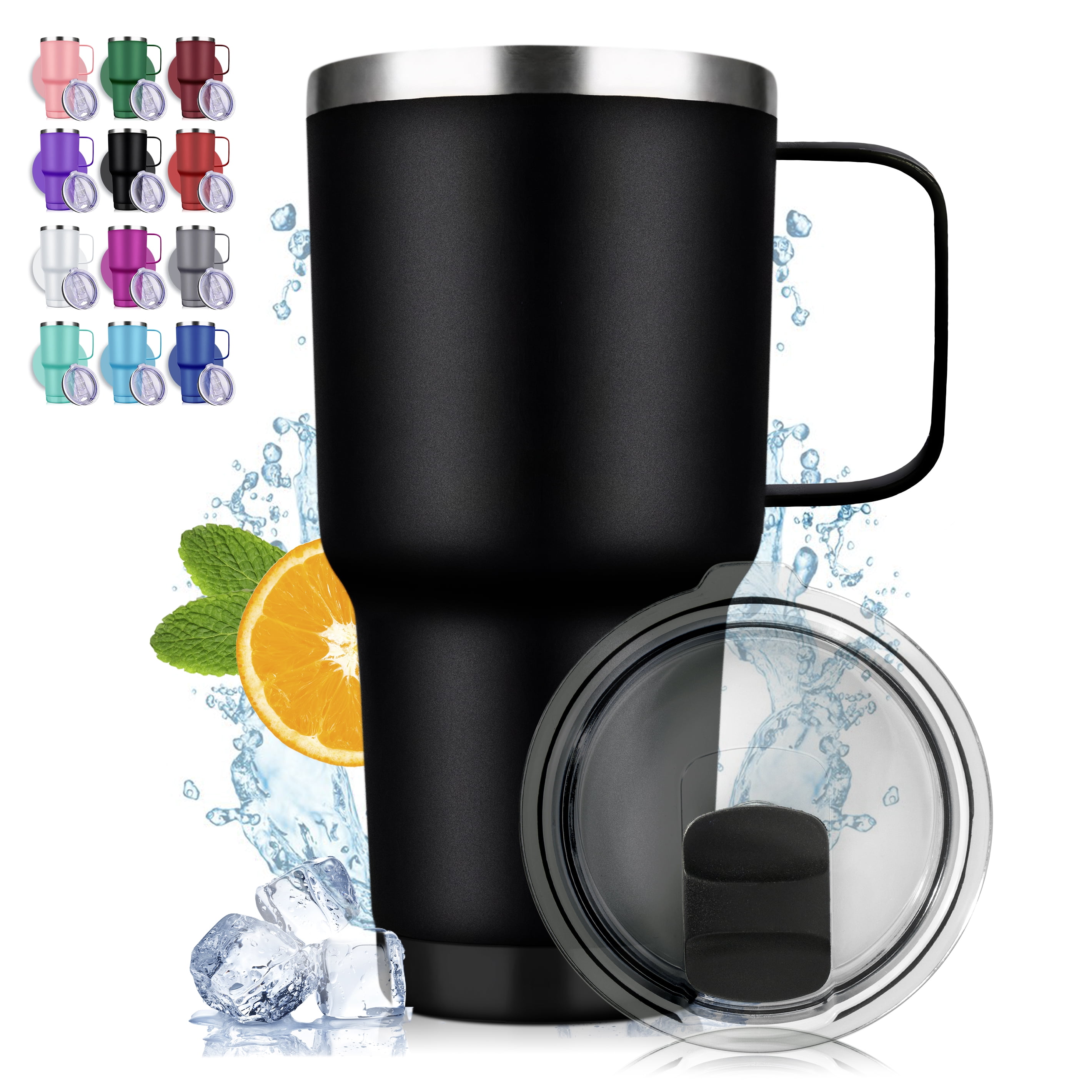 Termo De Acero Inoxidable Con Asa 30oz Con Tapa de Imán Evita Derrames ...