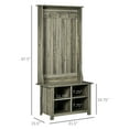 HOMCOM Modern Wooden Entryway Furniture Coat Rack with Bench, Shoe ...