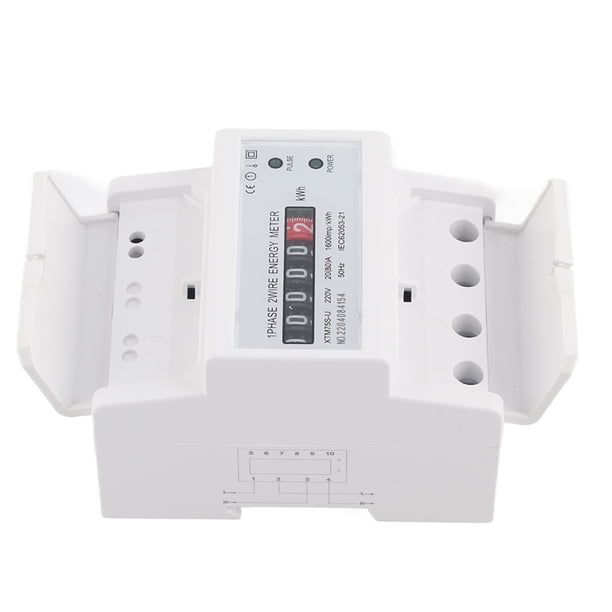 Medidor eléctrico digital monofásico de 2 cables, 4P, con riel DIN ...