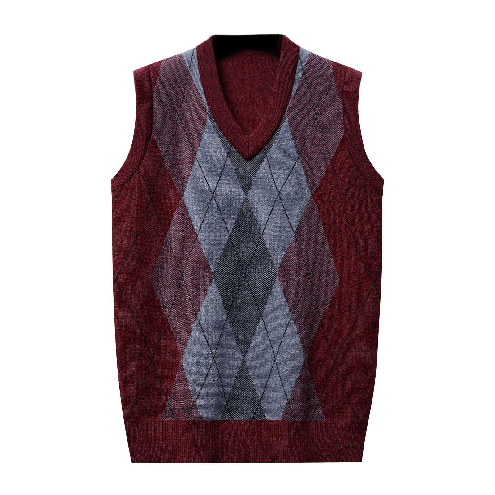 Click here for Linyuppp Mens Knitted V Neck Sleeveless Padded Swe... prices