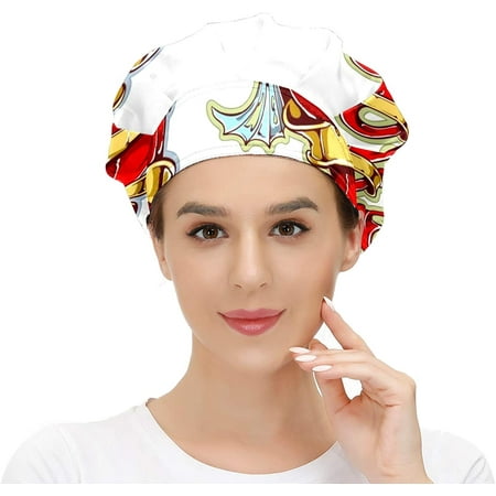 Working Cap Tattoo Red Hearts Sleeping hat with Dry Hair Sweatband ...