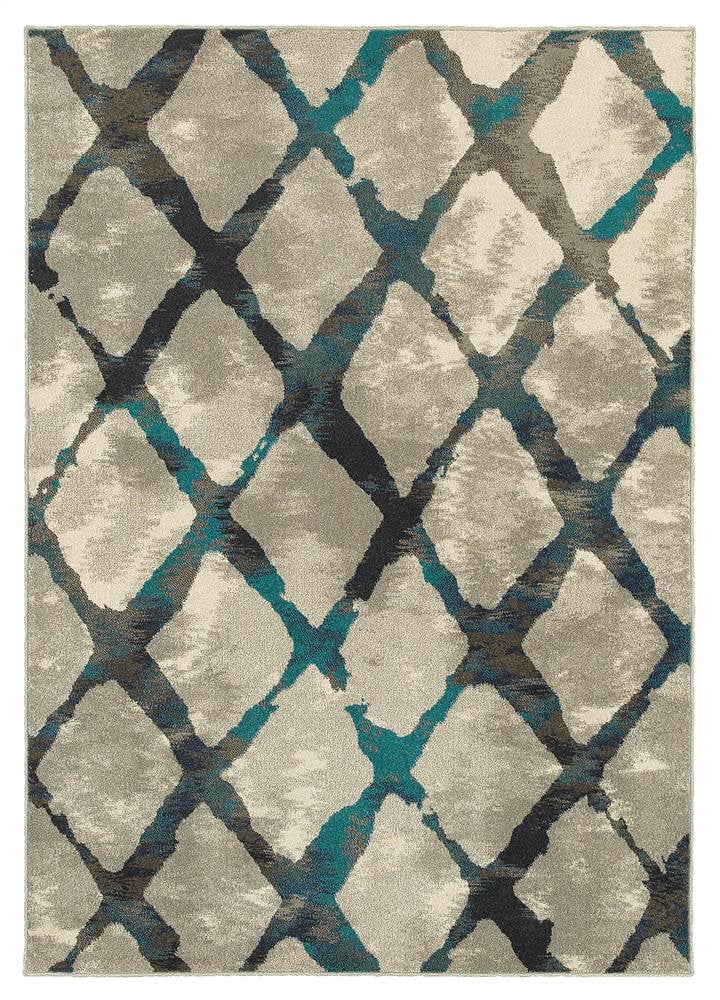 Contemporary Area Rug in Gray and Blue (3 ft. L x 1 ft. 10 in. W ...