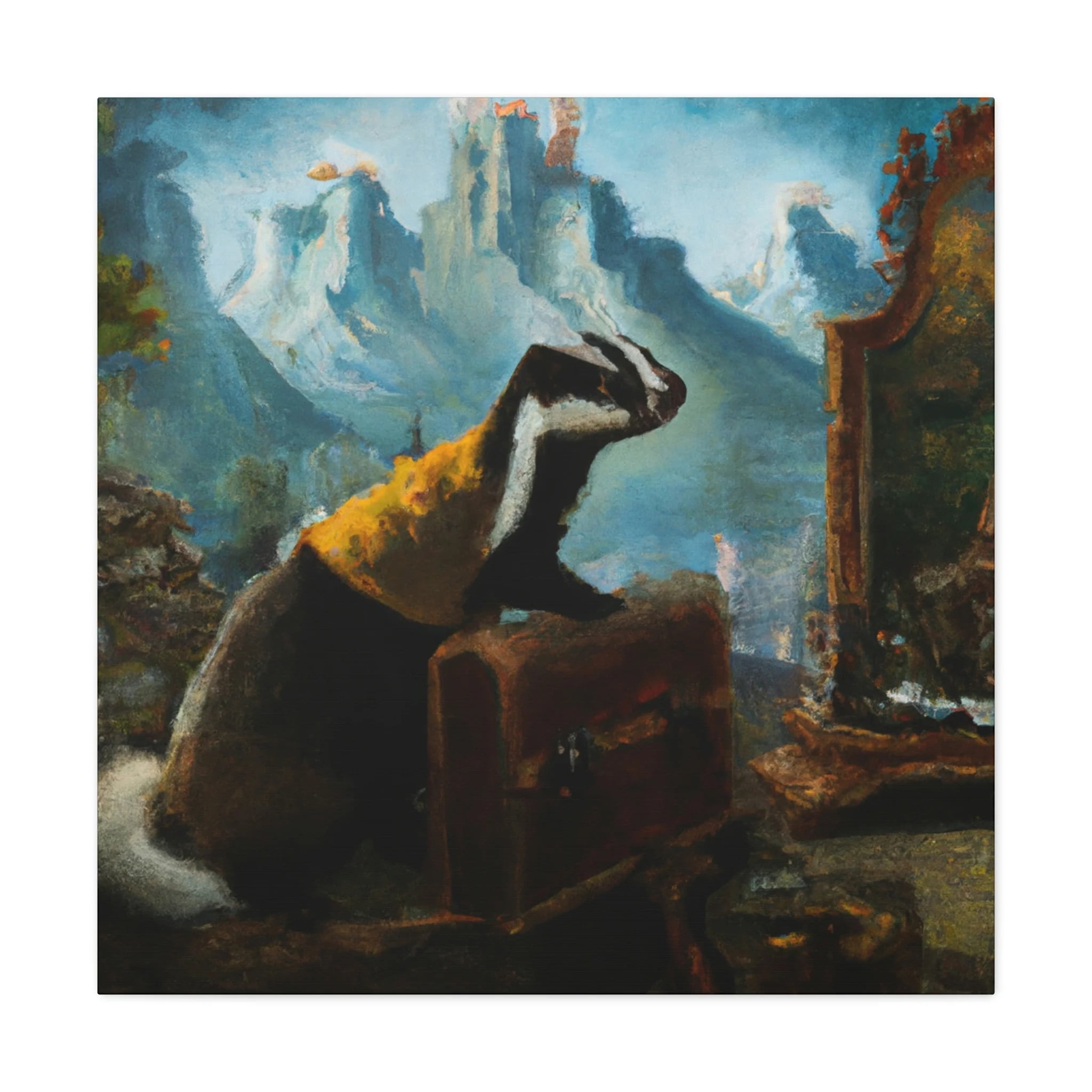 Badger in Steampunk World - Canvas - Walmart.com