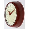 Infinity Instruments Retro Analog Red Wall Clock, Silent Round Indoor ...