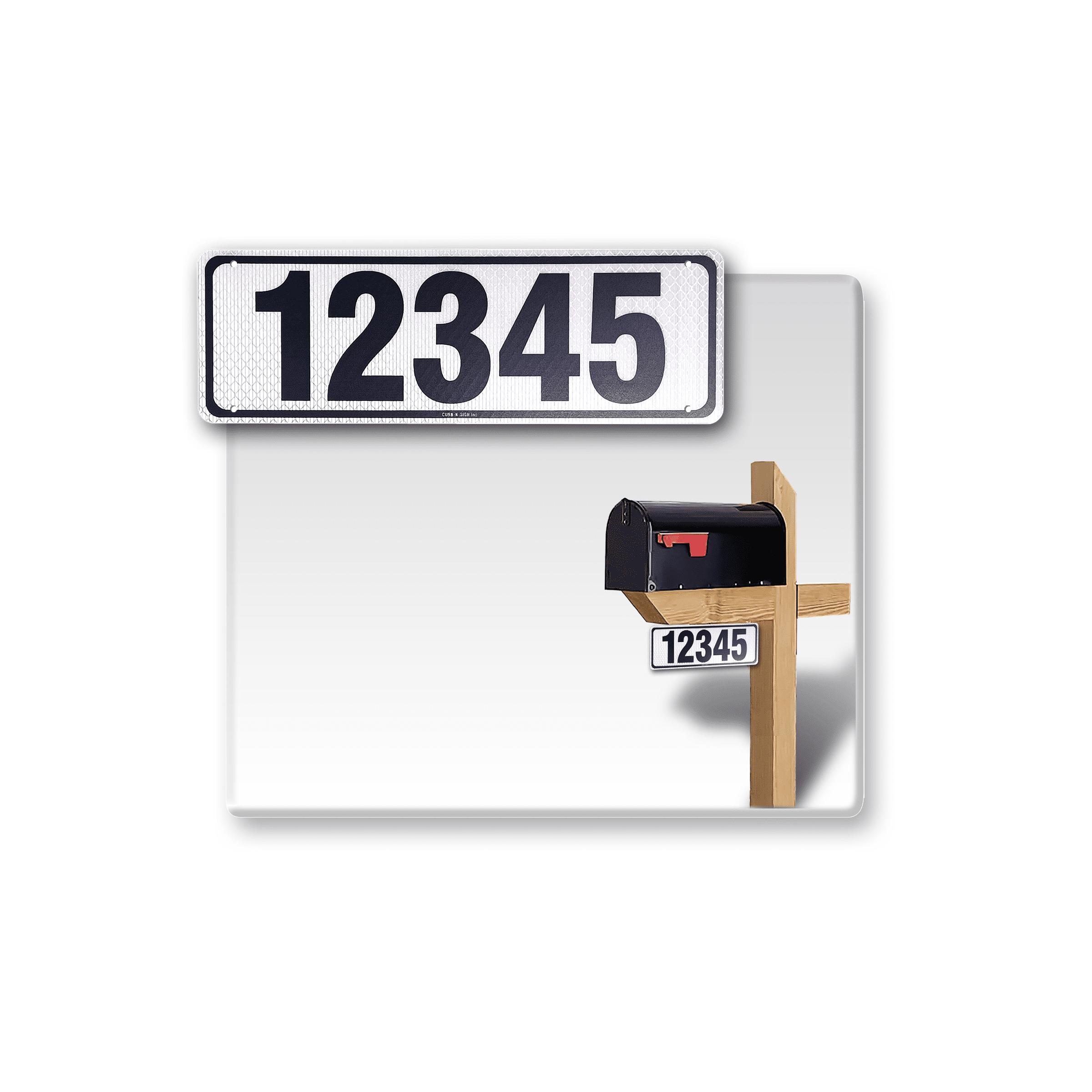 Curb-N-Sign Reflective 911 Address Sign for Mailbox, Single/Double ...