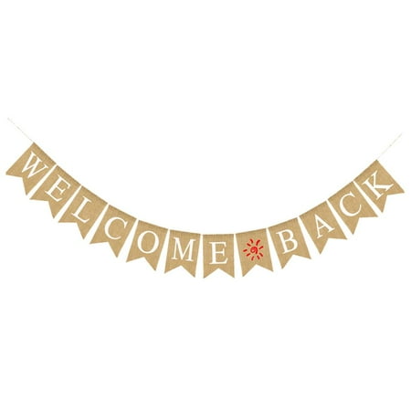 Welcome Home/Baby/Back Jute Hessian Garland Door Ceiling Welcome Back ...