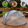18ft Ground-Mounted Retractable Pool Cover, PVC Film Fiberglass Rod ...